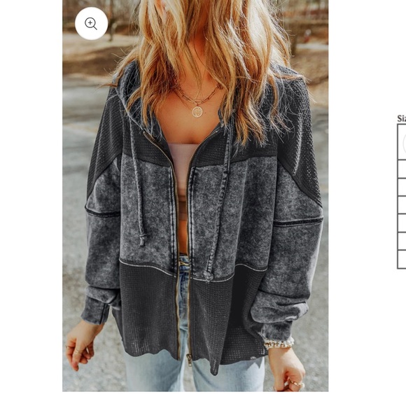 laurel tree & me | Sweaters | Waffle Patchwork Grey Vintage Jacket Zip ...